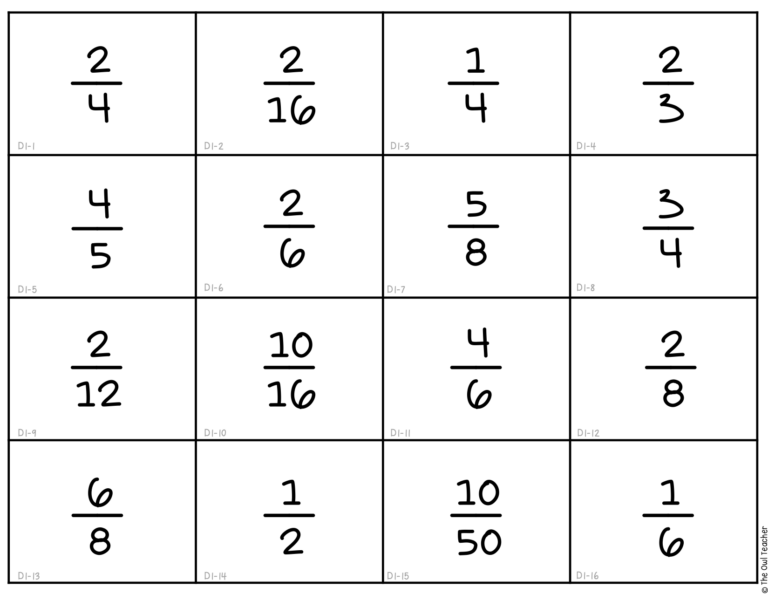 Equivalent Fractions Memory Game Digital & Printable | Concentration ...