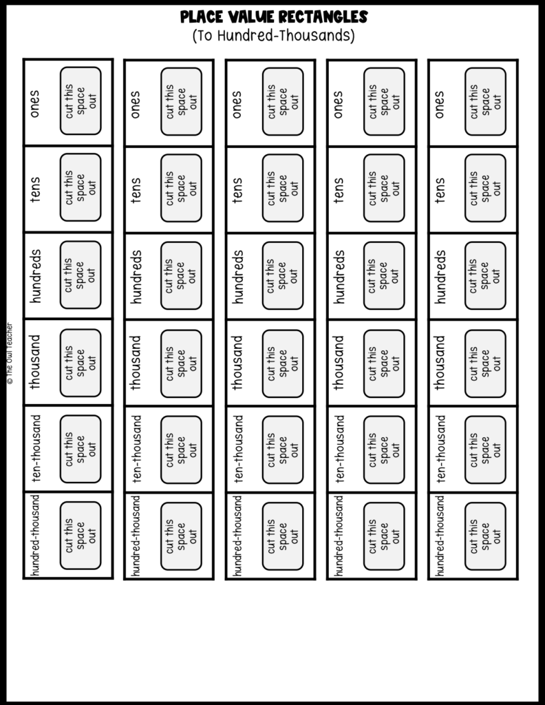 Place Value Sliders Hands-on Manipulative - The Owl Teacher
