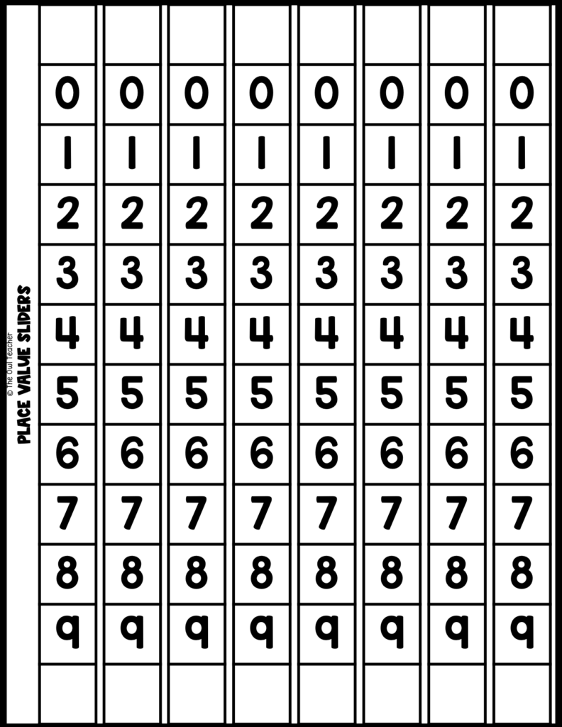 Place Value Sliders Hands-on Manipulative - The Owl Teacher