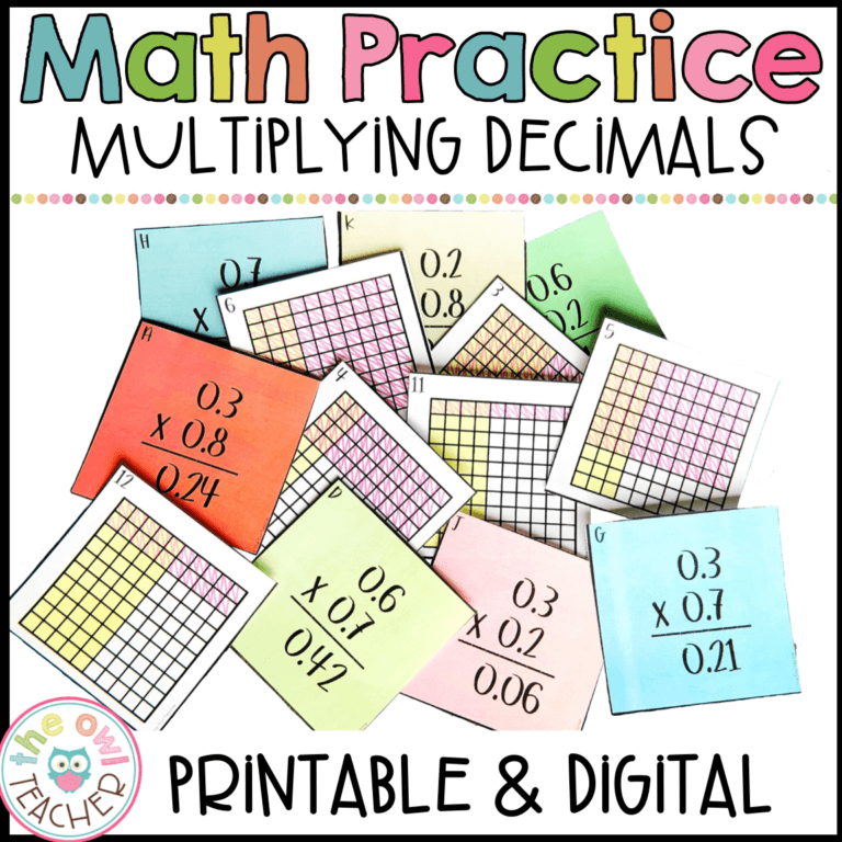 Multiplying Decimals Differentiated Practice Craftivity and Center ...