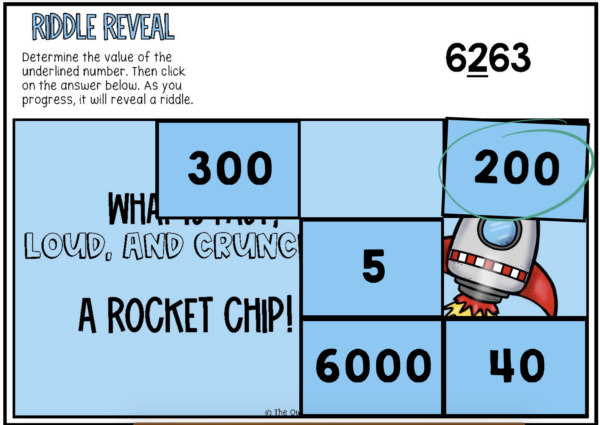 Place Value (Finding the Value of a Digit) Riddle Reveal Boom Cards ...