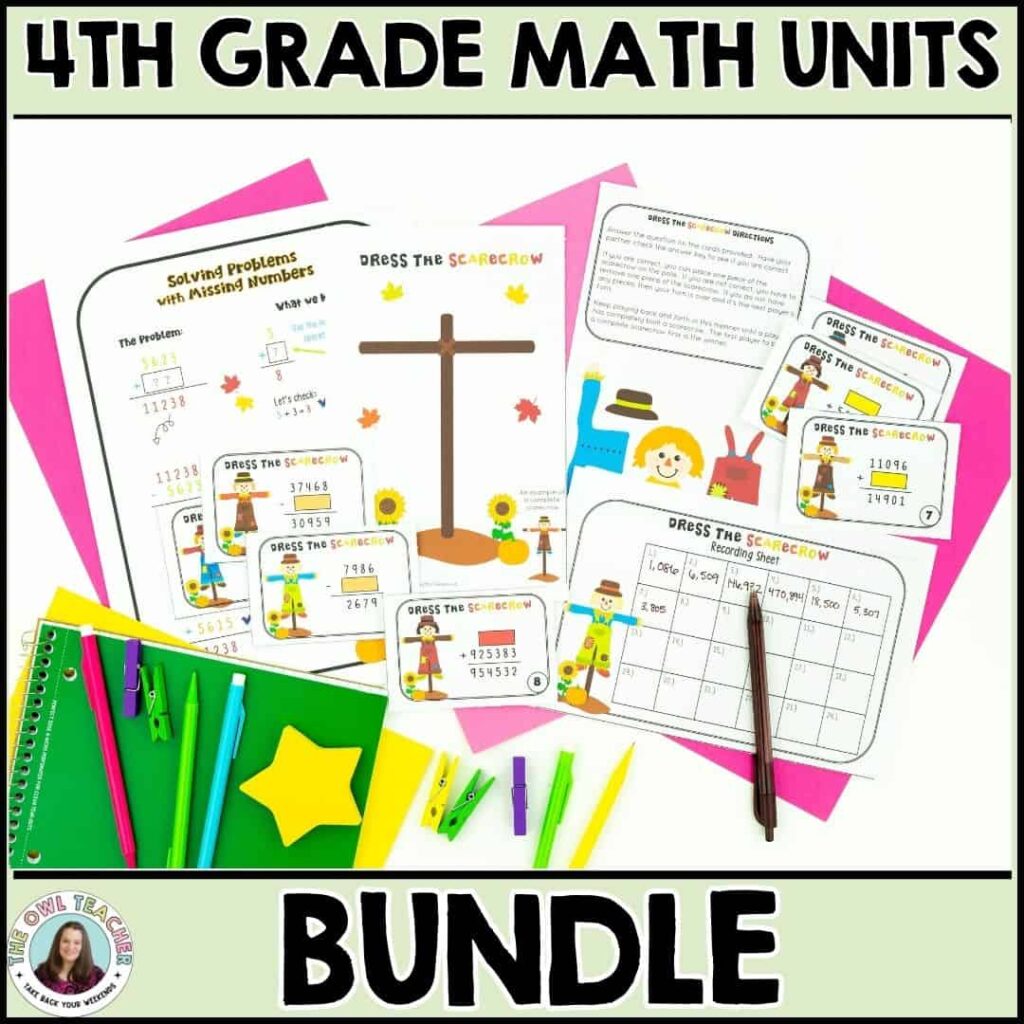 4th Grade Guided Math Workshop Entire Year BUNDLE - The Owl Teacher