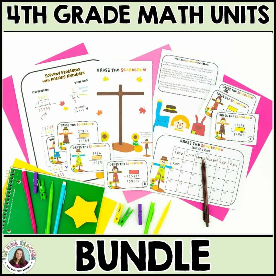 4th Grade Guided Math Workshop Entire Year BUNDLE - The Owl Teacher