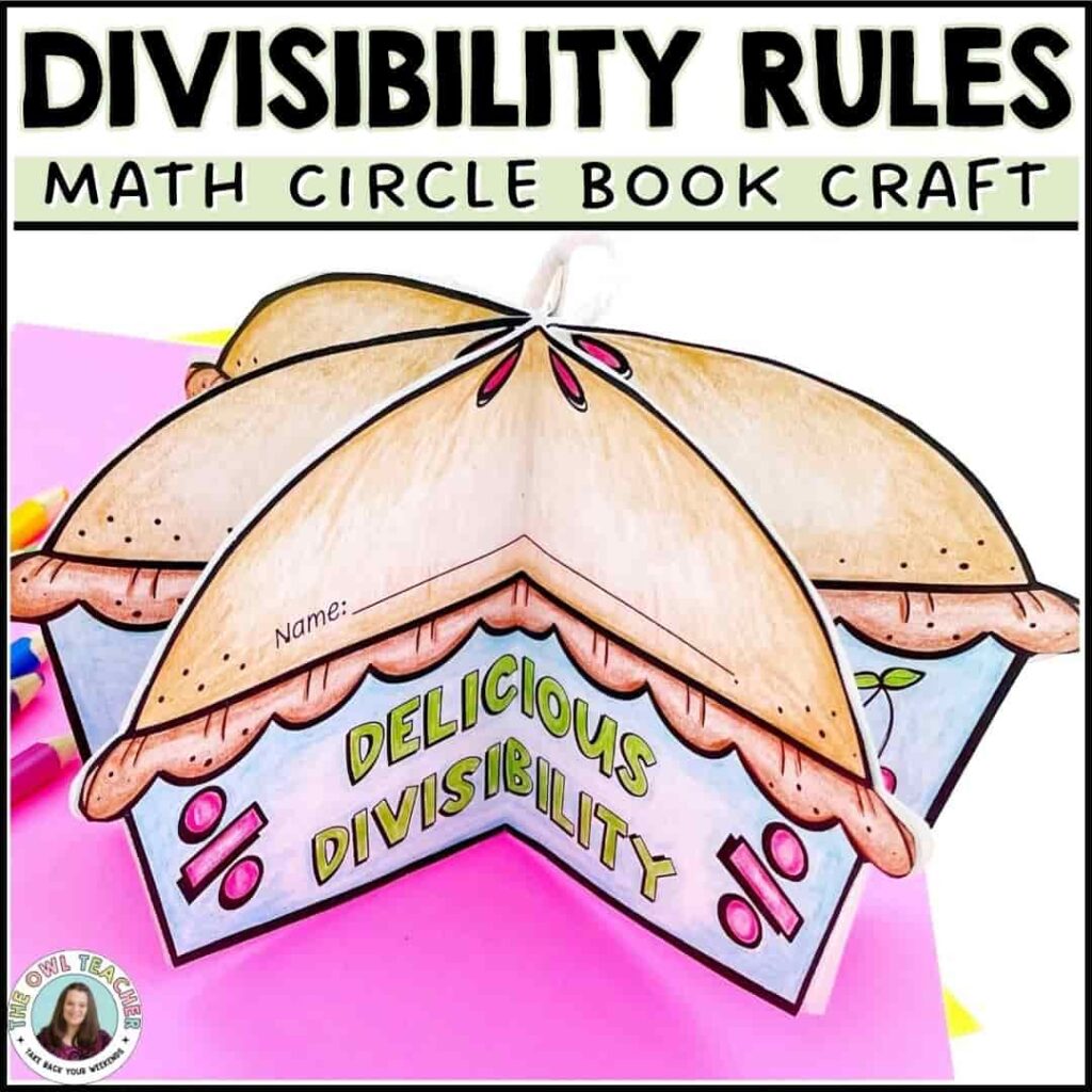 Divisibility Pie Circle Book Craft Activity - The Owl Teacher