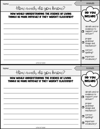 Life Science Writing Prompts Exit Tickets BUNDLE - The Owl Teacher