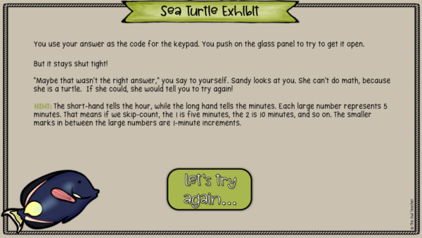 Telling Time Digital Math Quest Adventure - The Owl Teacher