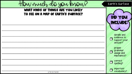 Landforms and Bodies of Water (Earth's Surface) Science Exit Tickets or ...