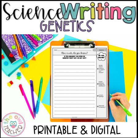 Heredity and Genetics Science Writing Prompts Exit Tickets - The Owl ...
