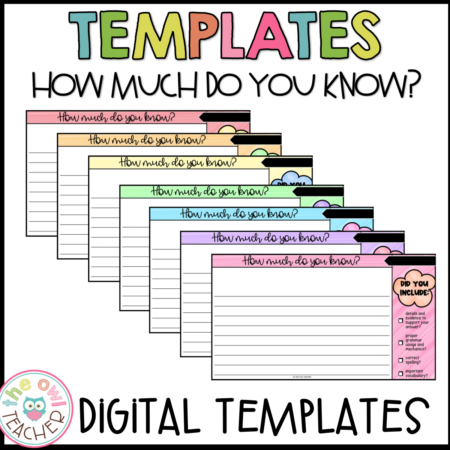 Create Your Own Questions Digital Written Response Template - The Owl ...