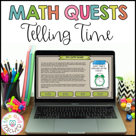 Telling Time Digital Math Quest Adventure - The Owl Teacher