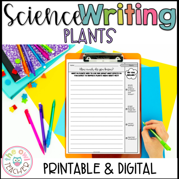 Plant Science Writing Prompts Exit Tickets - The Owl Teacher