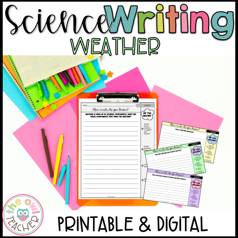 Weather Science Writing Prompts | Exit Tickets - The Owl Teacher