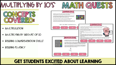 Multiplying by Multiples of Ten Math Quest (3.NBT.3) - The Owl Teacher
