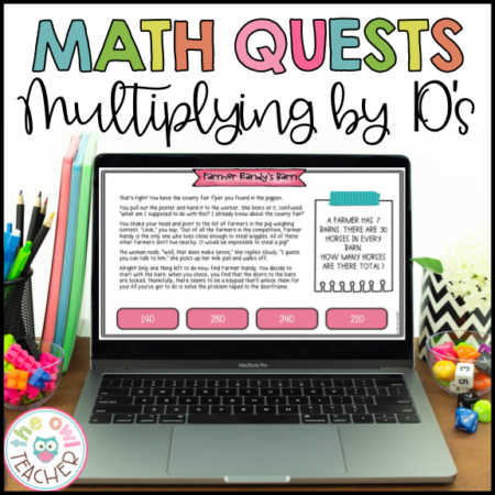 Multiplying by Multiples of Ten Math Quest (3.NBT.3) - The Owl Teacher