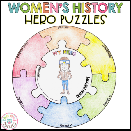 Women's History Month Activity Biography Puzzles