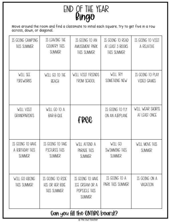 20 End of the Year Activities to Engage Your Students - The Owl Teacher
