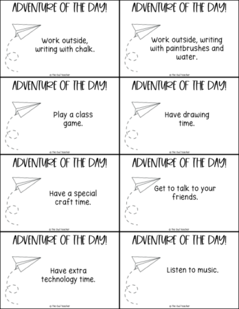 End of the Year Adventure of the Day Reward Motivator