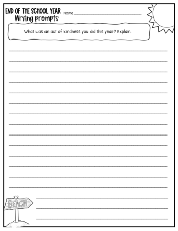 End of the Year Writing Prompts and Reflections