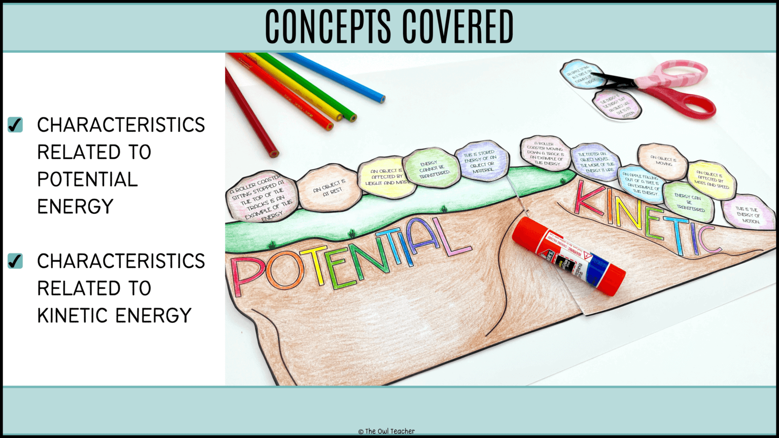 Potential and Kinetic Energy Sort Craftivity