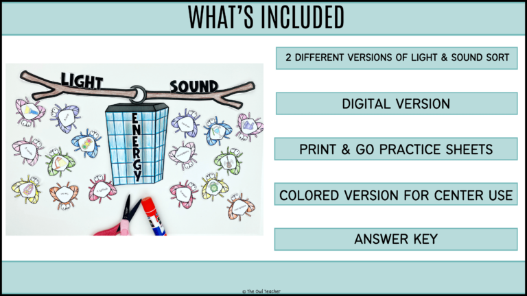 Light and Sound Energy Sort Craftivity