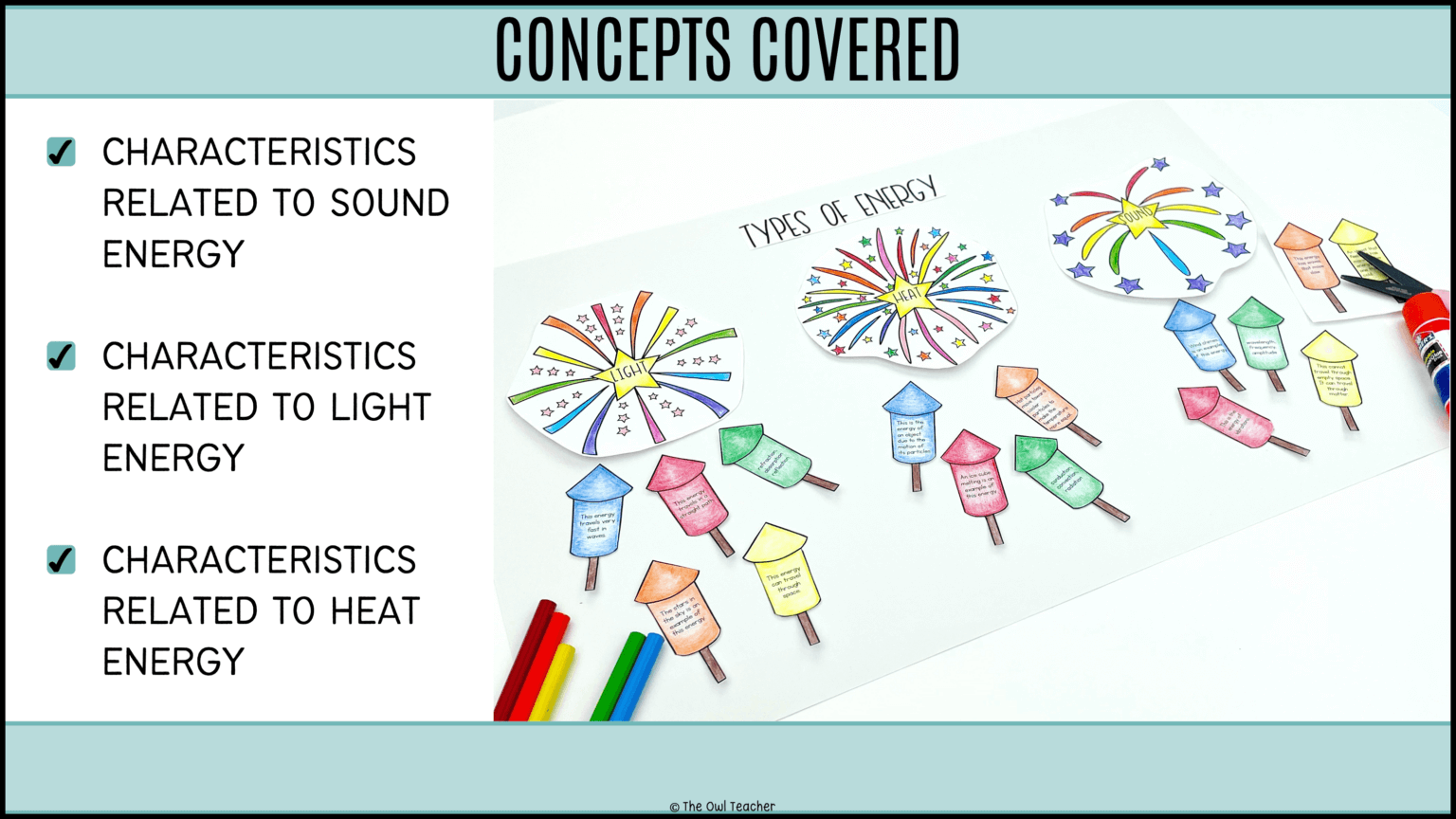 Forms of Energy Craftivity - Heat, Light, & Sound Energy