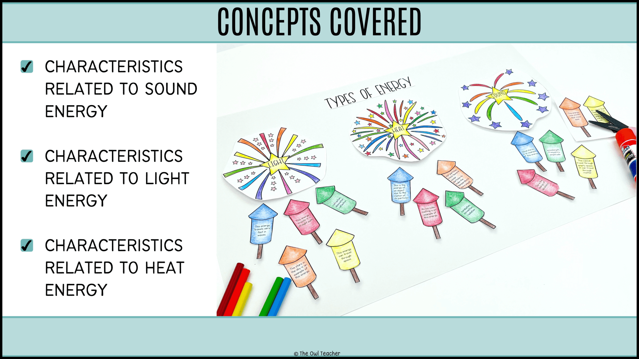 Forms of Energy Craftivity - Heat, Light, & Sound Energy