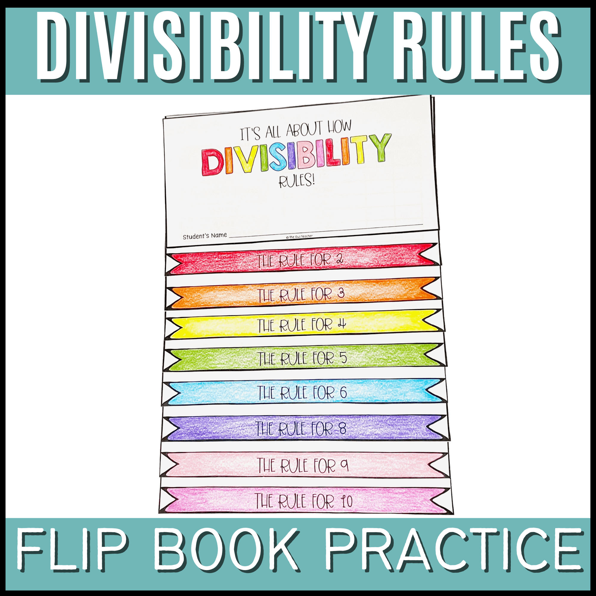 Divisibility Rules Practice Flip Book