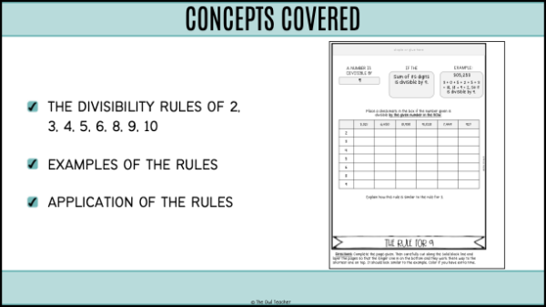 Divisibility Rules Practice Flip Book