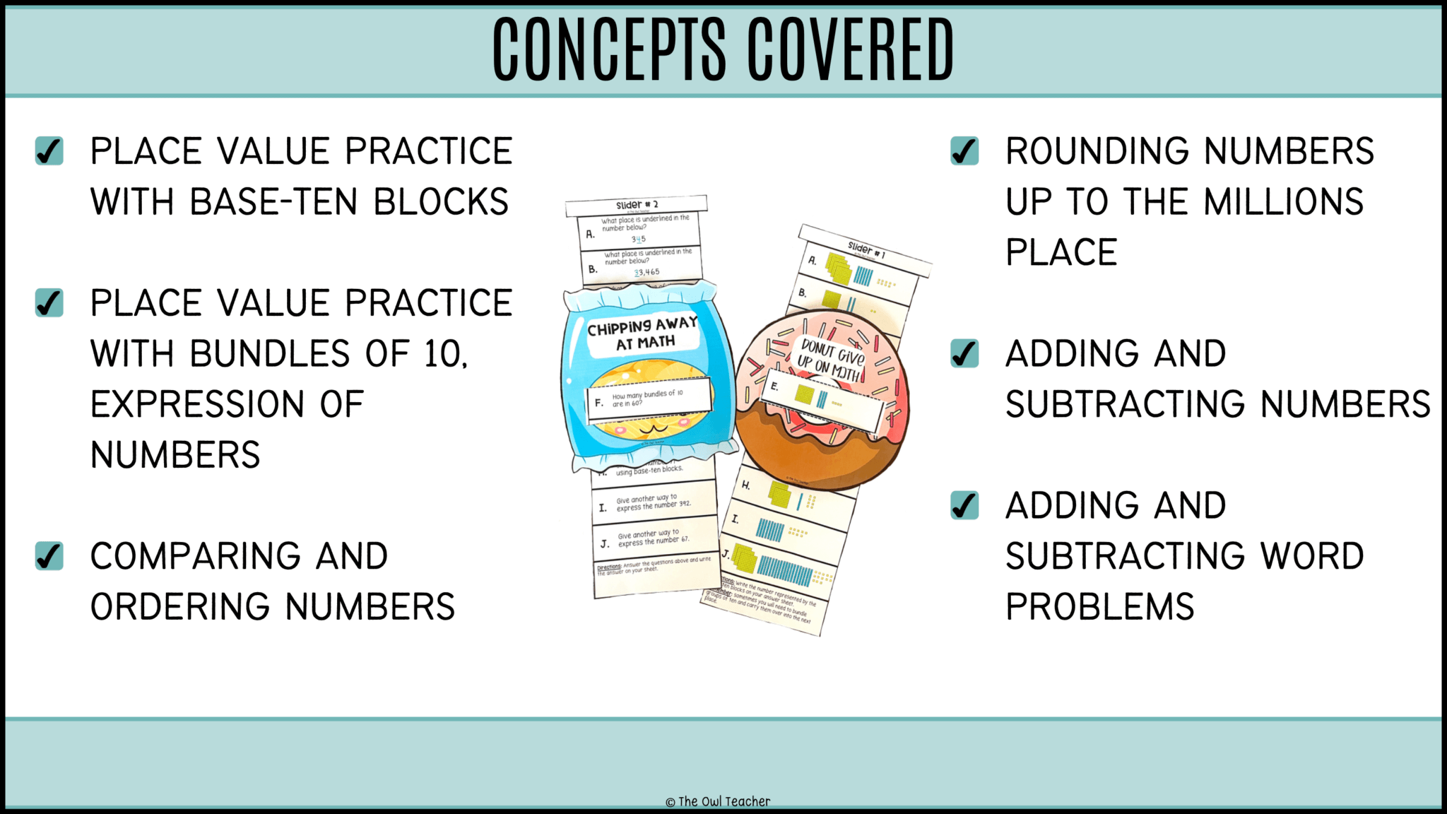 Place Value Rounding Math Sliders