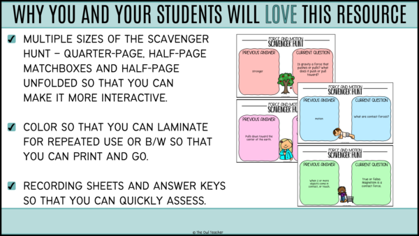 Force and Motion Scavenger Hunt Activity