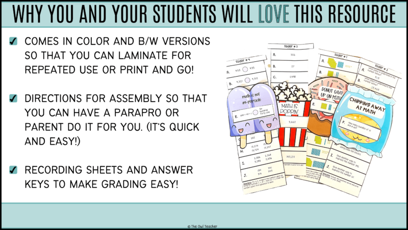 Place Value Rounding Math Sliders