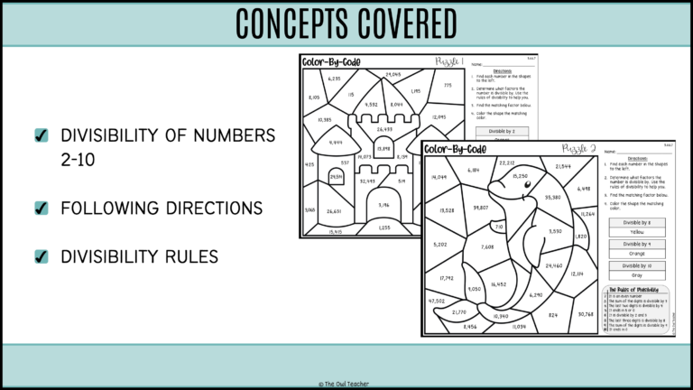 Divisibility Color By Number Activity - The Owl Teacher