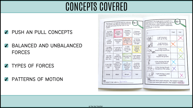 Force and Motion Science Mystery - The Owl Teacher