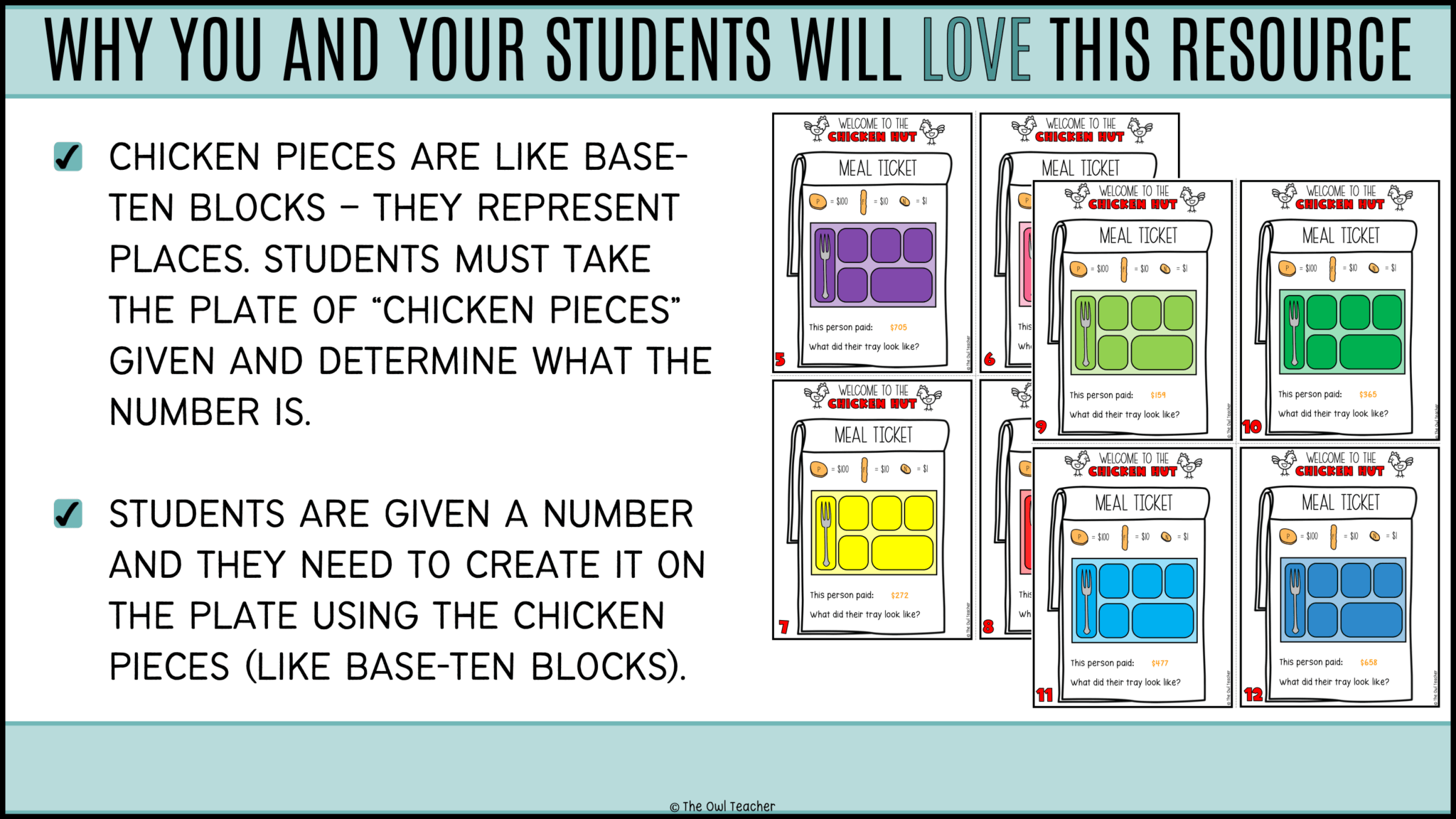 Place Value Chicken Hut Activity - The Owl Teacher