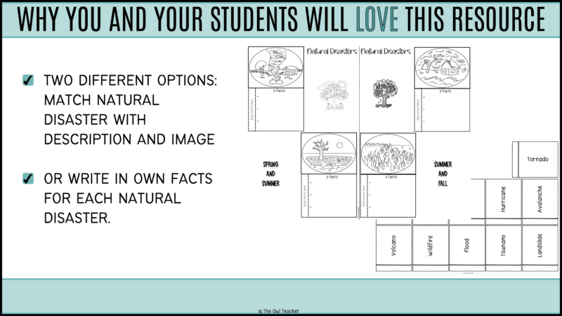 Natural Disasters Vocabulary Interactive Booklet - The Owl Teacher