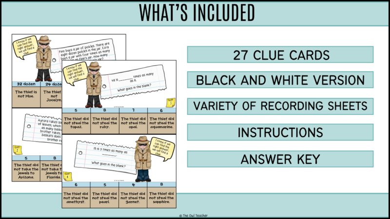 Multiplicative Comparison Mystery Activity