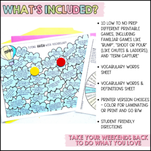 Weather Science Vocabulary Games