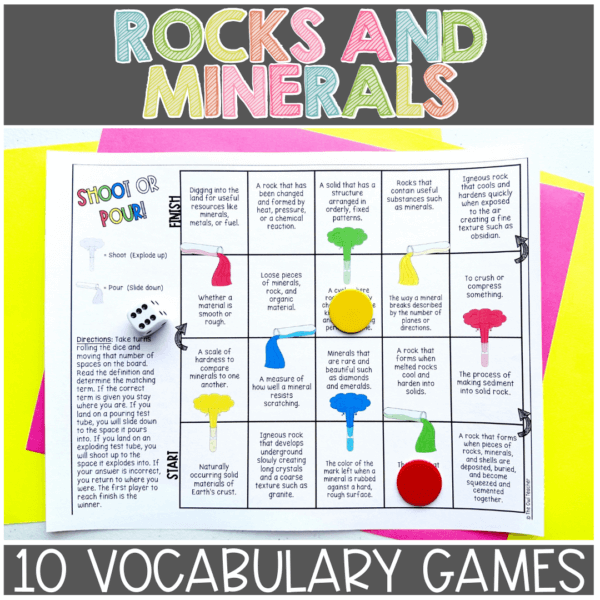 Rocks and Minerals Vocabulary Games