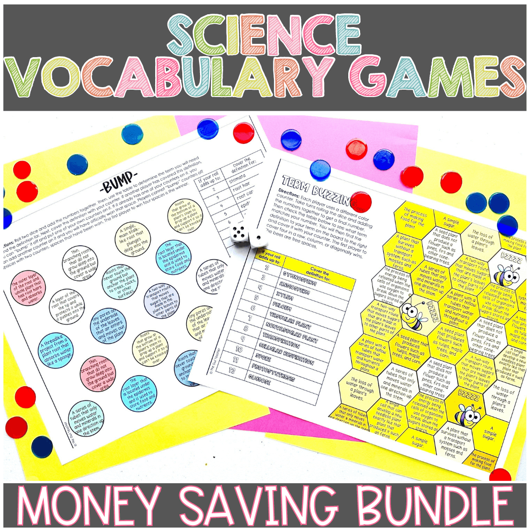 Science Vocabulary Games Growing Bundle Science Vocabulary Games Growing Bundle