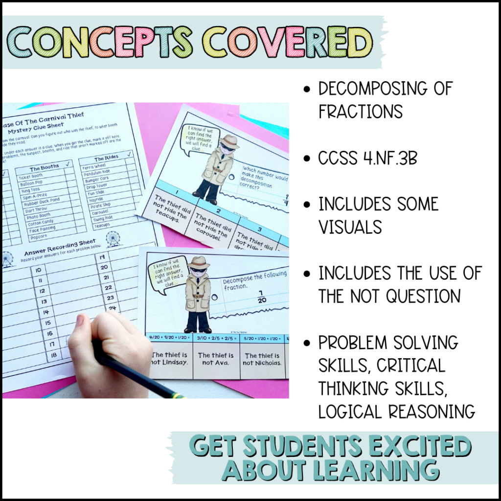 Decomposing Fractions Math Mystery