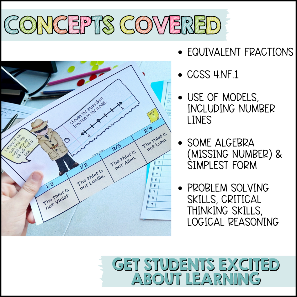 Equivalent Fractions Math Mystery