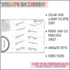 Solar and Lunar Eclipse Activity Sort Craftivity