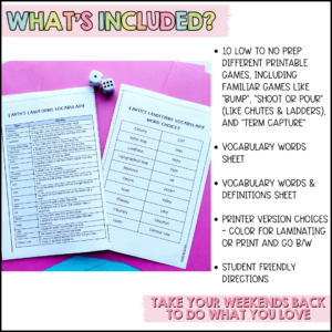 Earth's Landforms Science Vocabulary Games