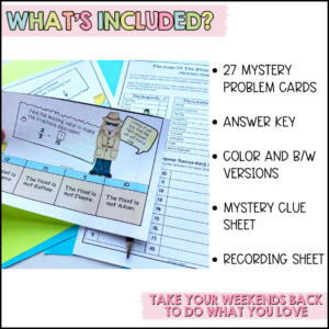 Comparing & Ordering Fractions Math Mystery