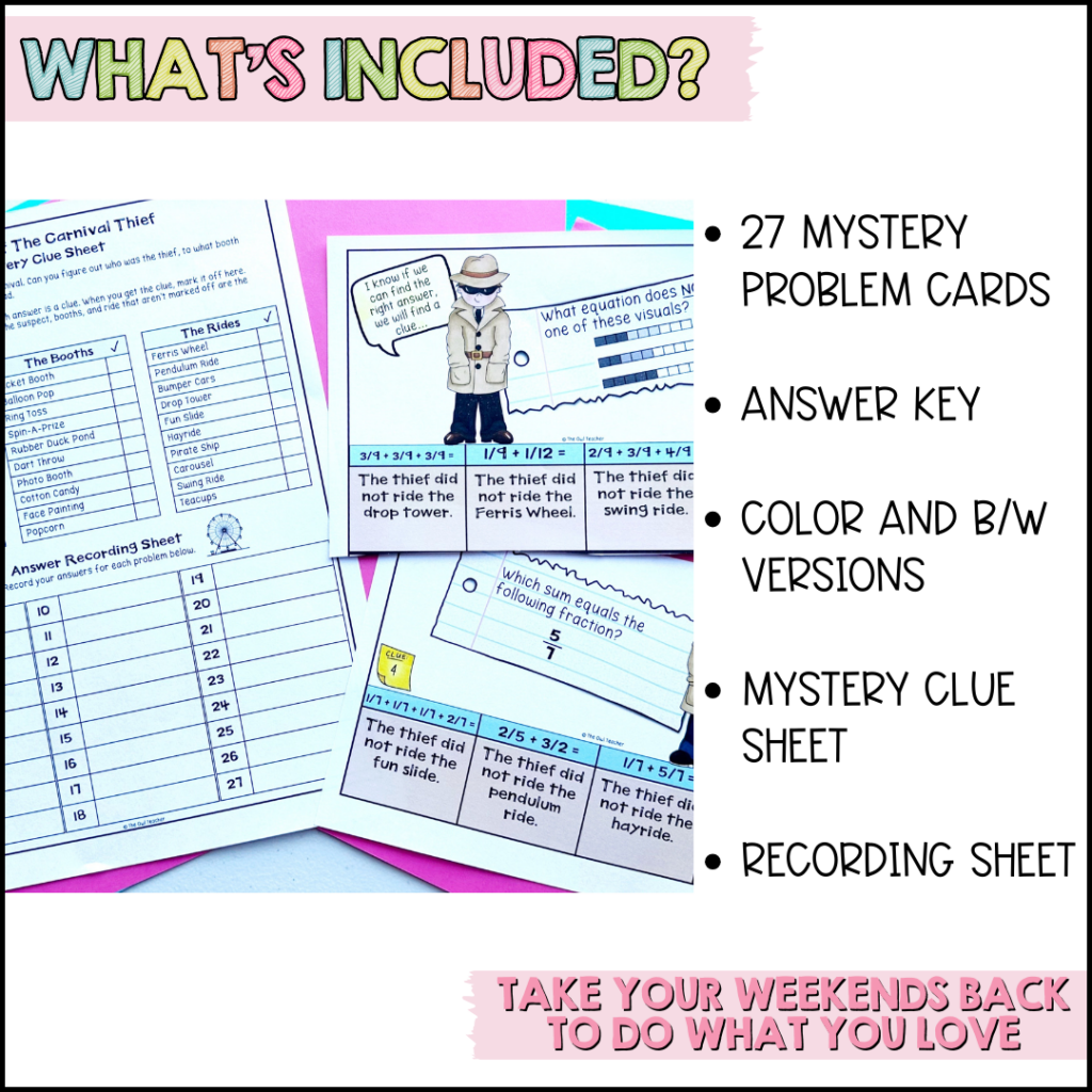 Decomposing Fractions Math Mystery