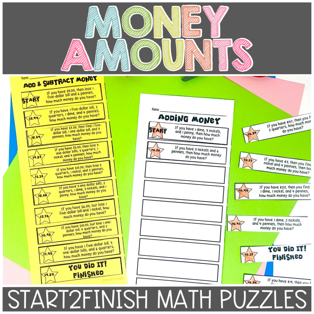 Money Word Problems - Adding and Subtracting Large and Small Amounts