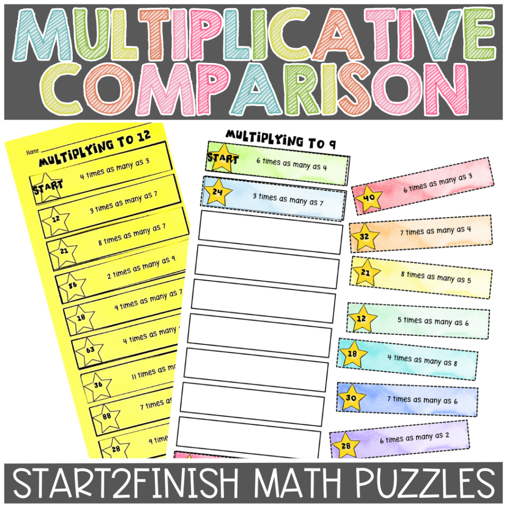 Multiplicative Comparison Math Puzzles & Game