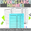 Division of Multi-digit Numbers Math Puzzle and Game