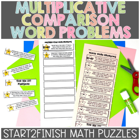 Multiplicative Comparison Word Problems Math Puzzle and Game