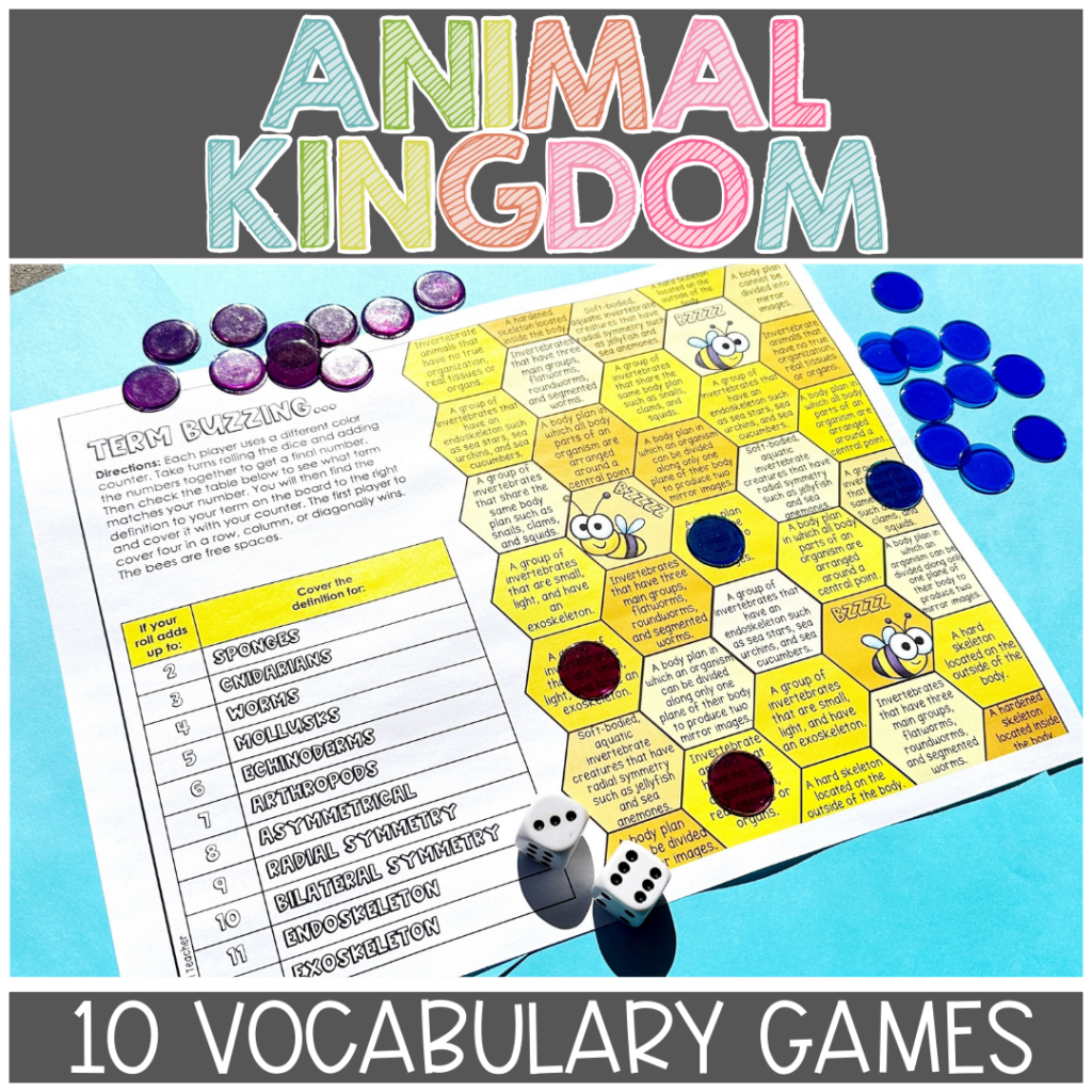 The Animal Kingdom Science Vocabulary Games